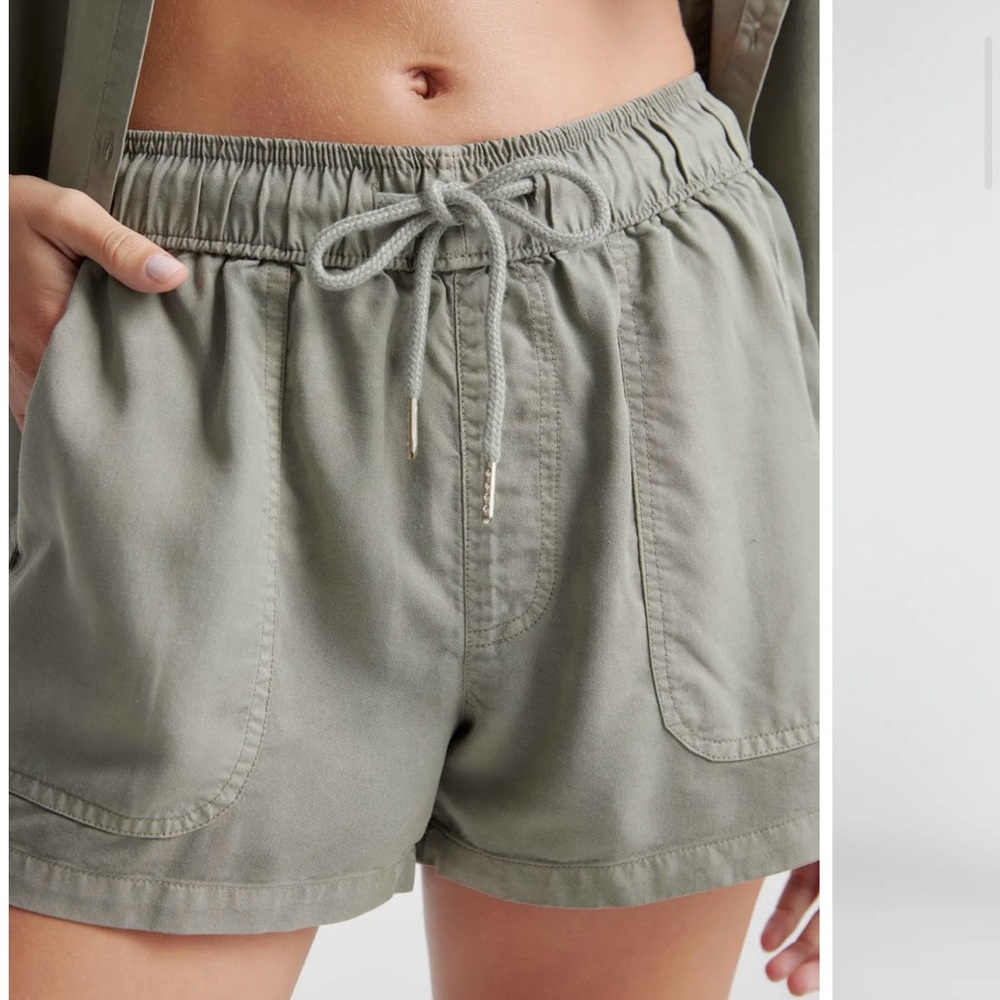 Vintage Wash Tencel Shorts Quince Large Green Women S… - Gem